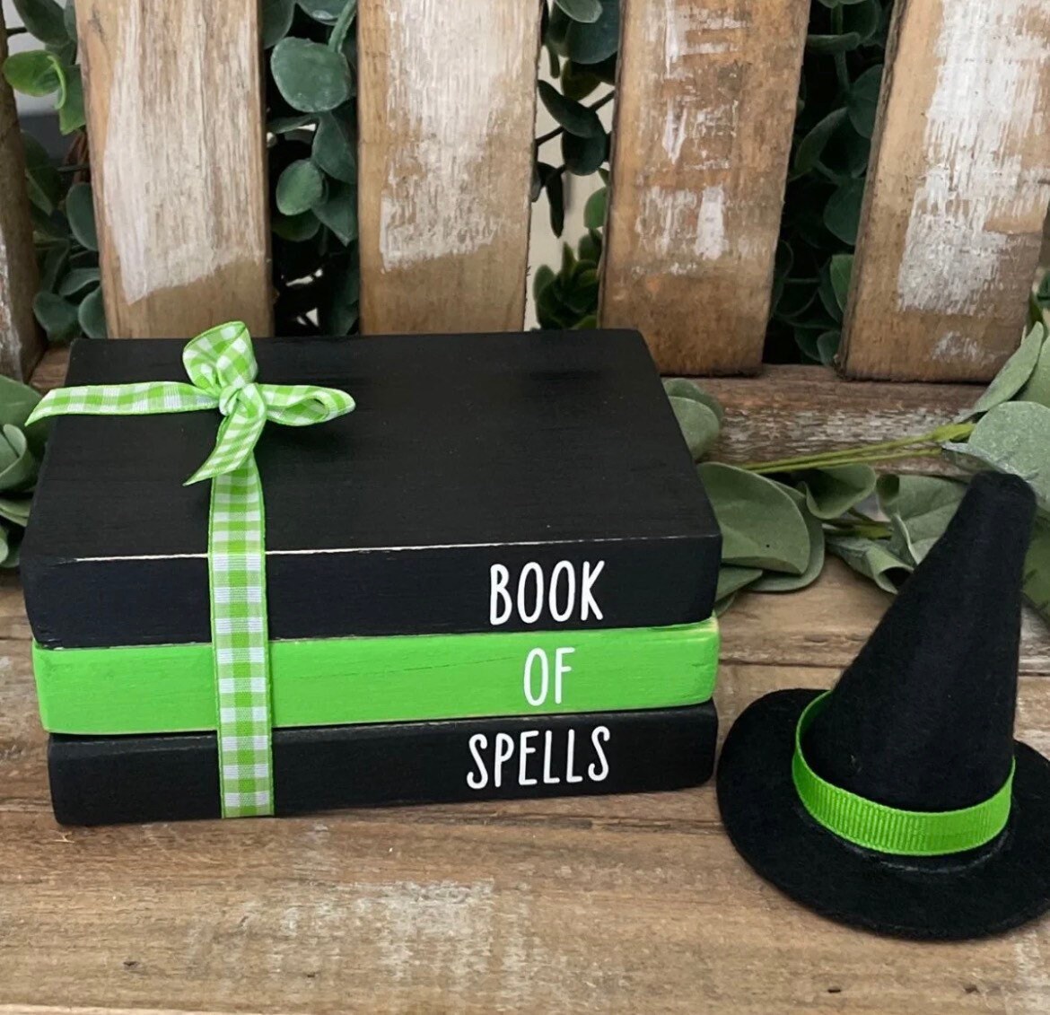 Wood Book Stack Mini Book Stack Halloween Book Stack - Etsy