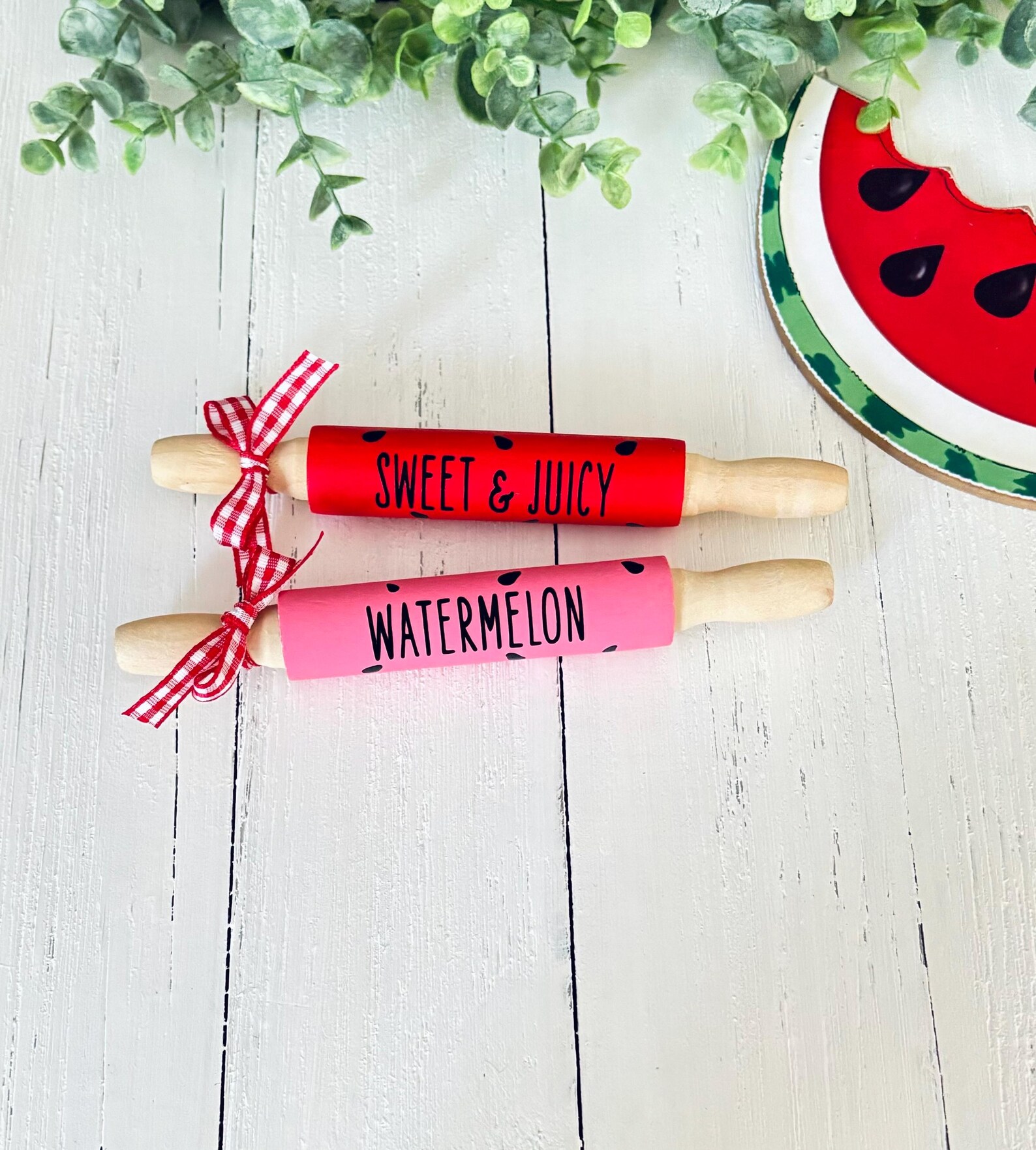 Farmhouse Watermelon Rolling Pin, Watermelon Decor, Wood Rolling Pins ...