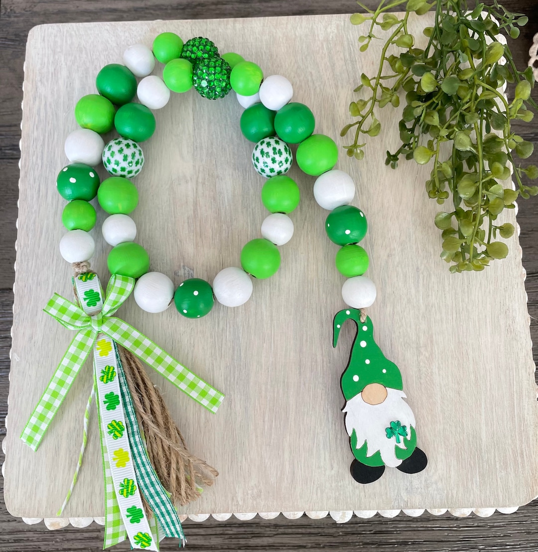 Farmhouse St. Patricks Day Gnome Garland, Leprechaun, St. Pattys Day ...