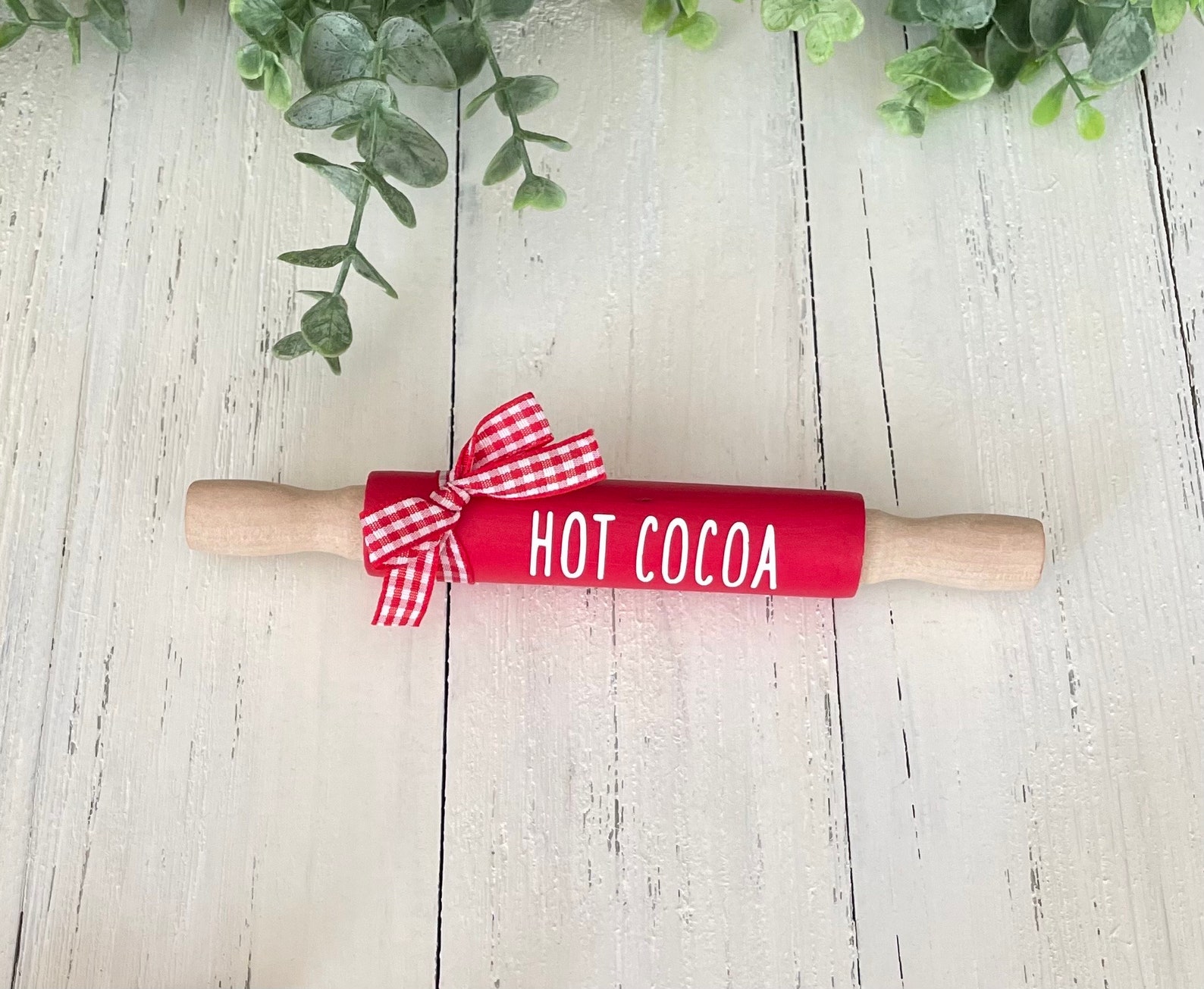 Christmas Rolling Pin, Mini Wood Rolling Pin, Christmas Decor ...