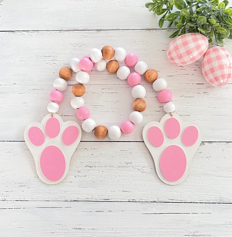 Farmhouse Spring Garland Bunny Feet Garland Bunnies Spring - Etsy
