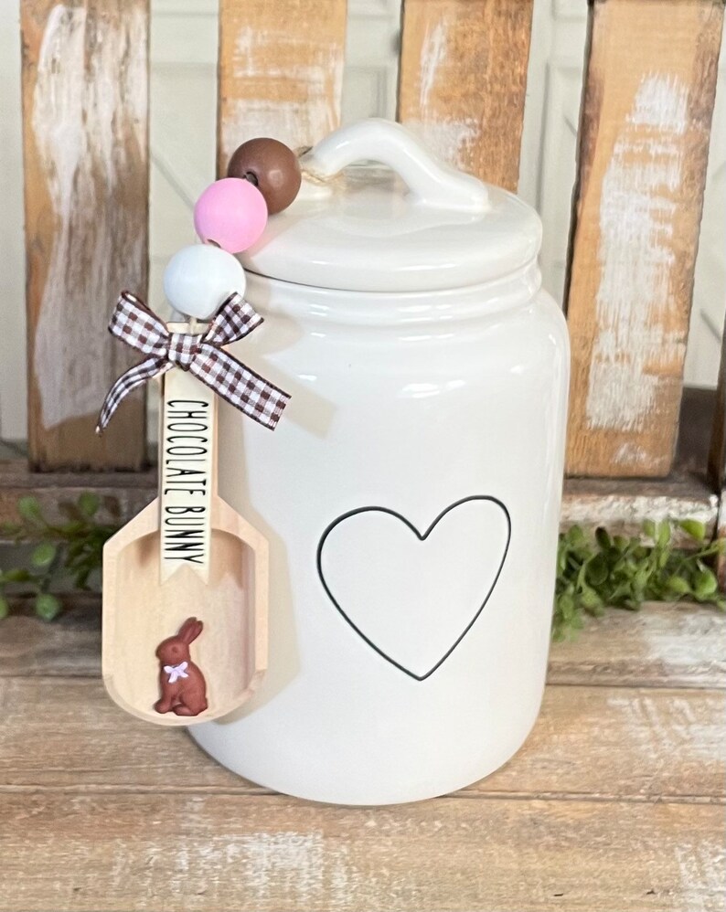 Farmhouse Easter Canister Scoop Garland Chocolate Bunny - Etsy