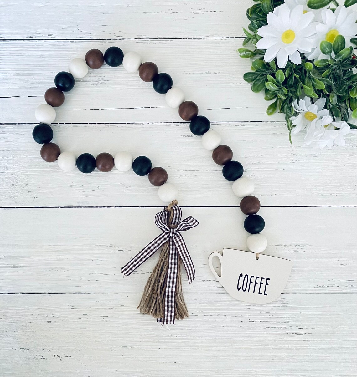 Farmhouse Coffee Garland Coffee Bar Decor Coffee Tiered Tray - Etsy
