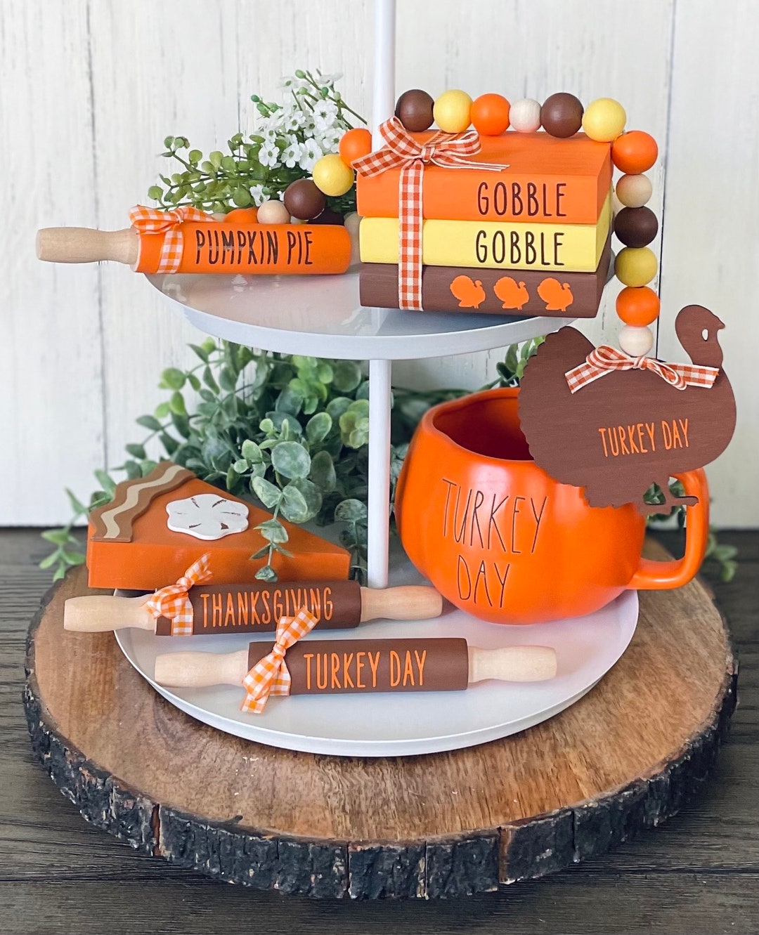 Turkey Day Garland Thanksgiving Garland Thanksgiving Tiered Tray Decor ...