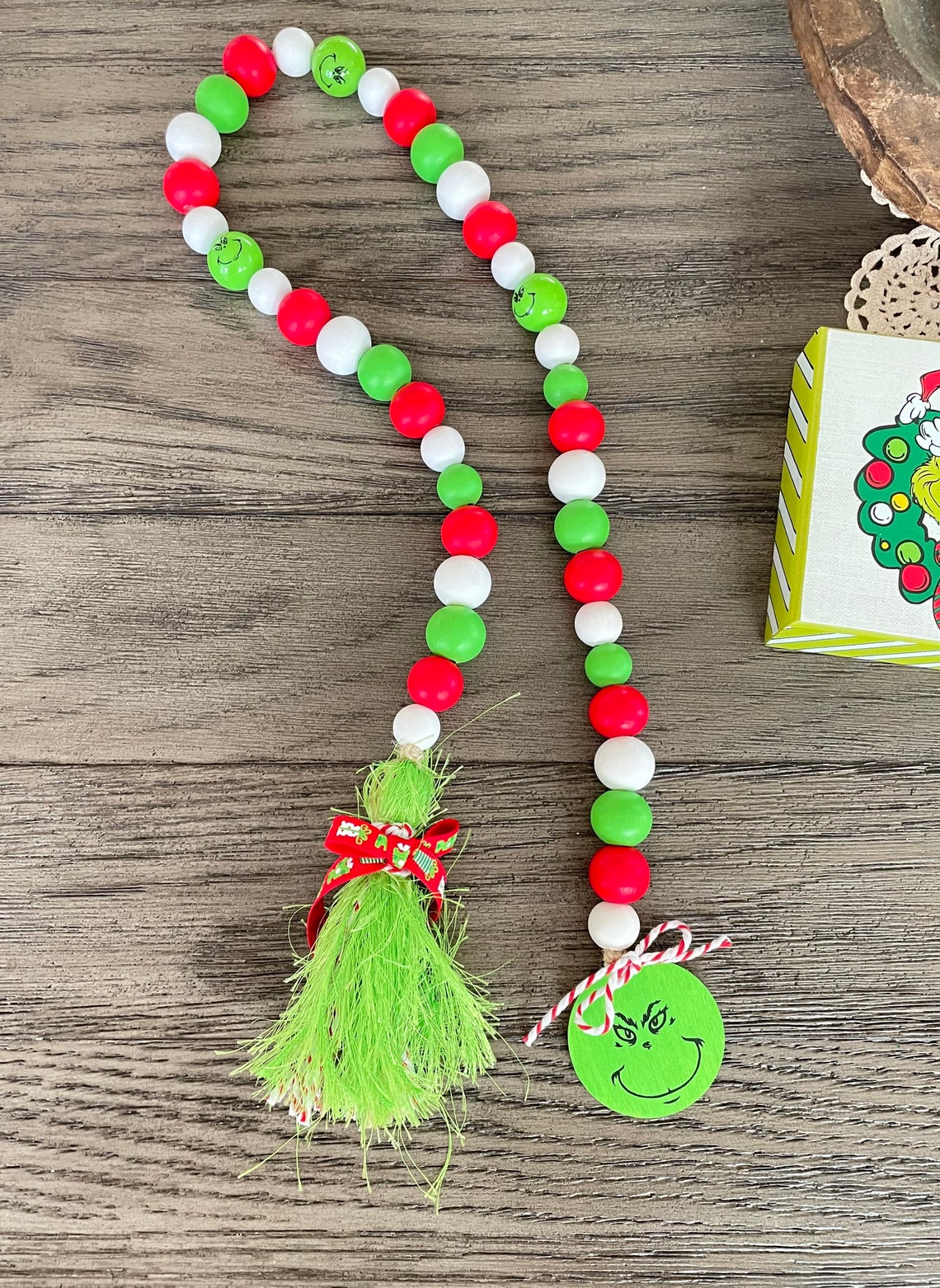 Farmhouse Grinch Garland Grinch Decor Christmas Garland - Etsy