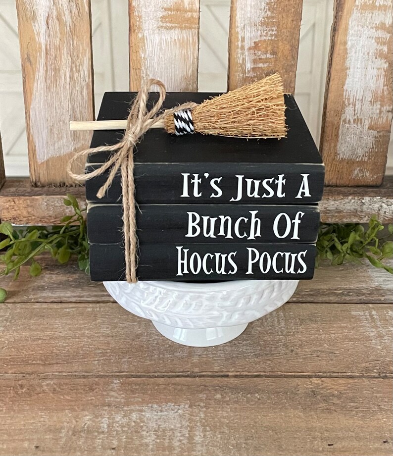 Farmhouse Mini Wood Books Halloween Wood Book Stack - Etsy