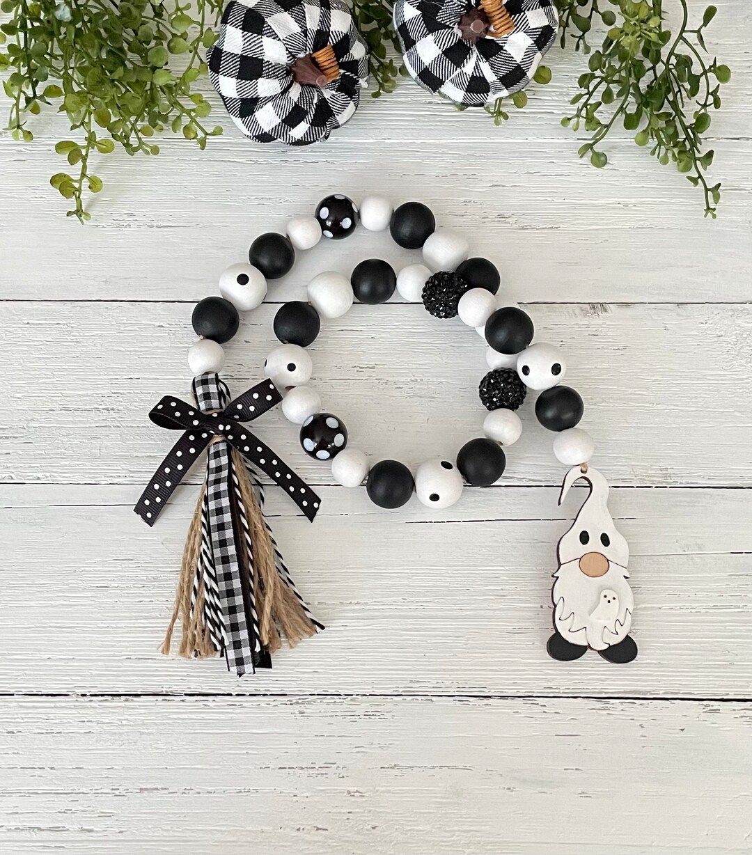 Ghost Gnome Halloween Garland, Farmhouse Halloween Garland, Halloween ...