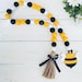 Farmhouse Bee Garland, Honey Bee Wood Bead Garland, Bee Decor, Tiered ...