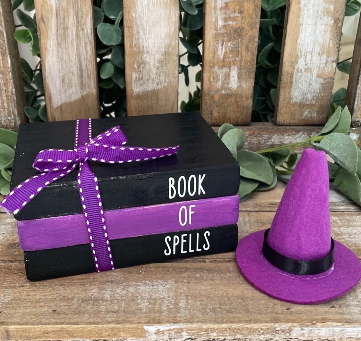 Wood Book Stack Mini Book Stack Halloween Book Stack - Etsy