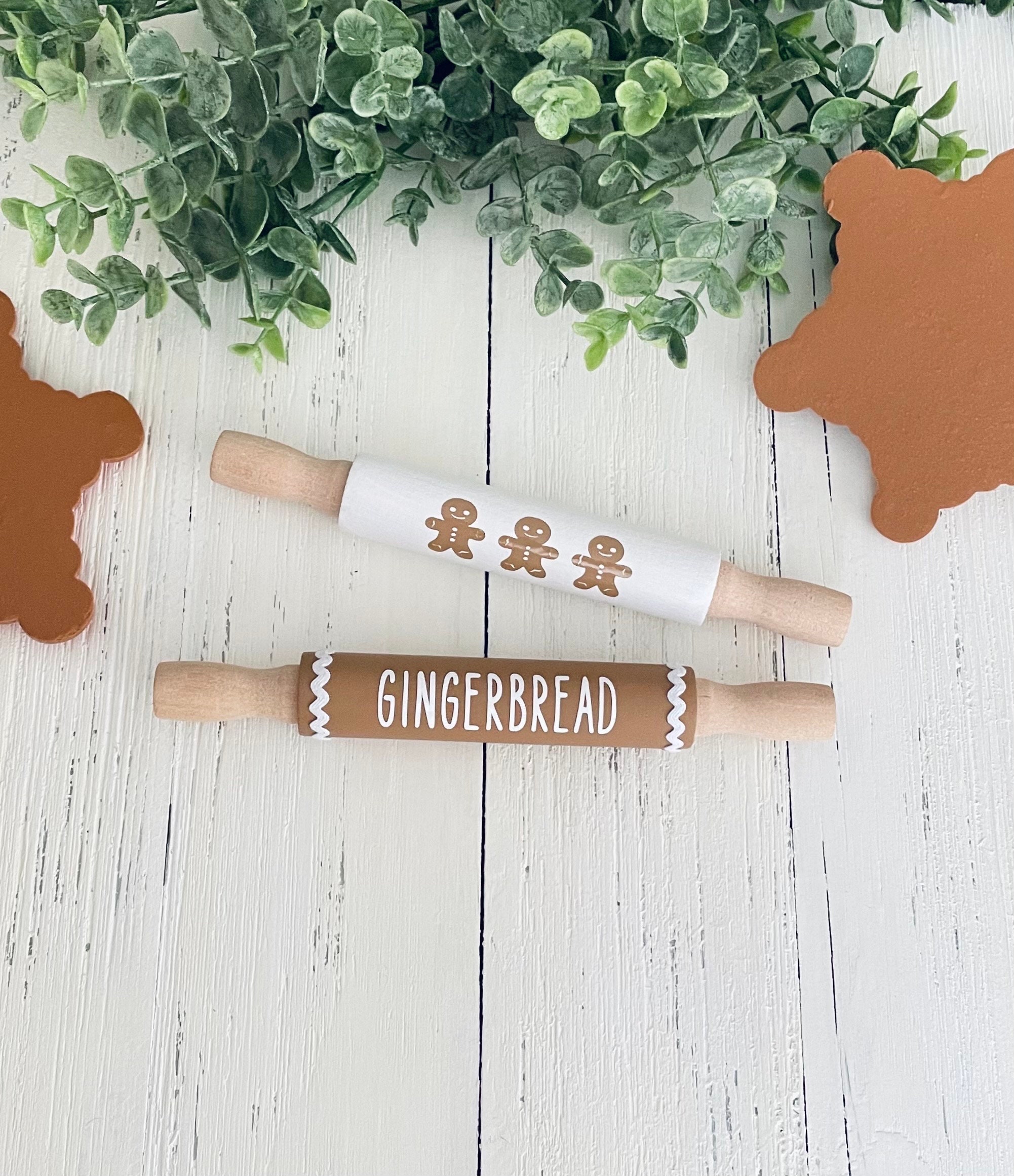 Gingerbread Rolling Pin, Gingerbread Decor, Farmhouse Christmas Tiered ...