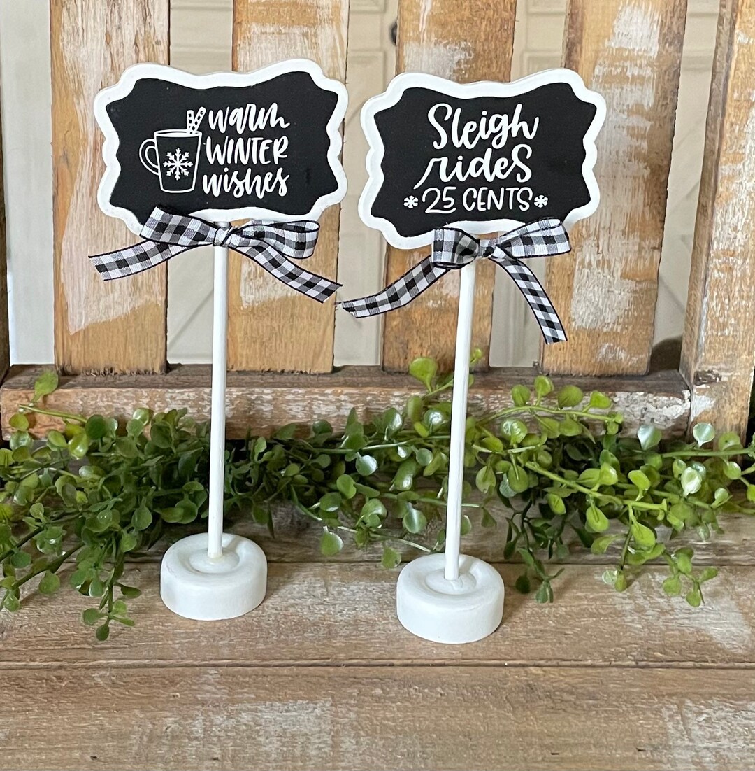 Farmhouse Winter Signs, Snow Sign, Christmas Sign, Winter Decor, Tiered ...