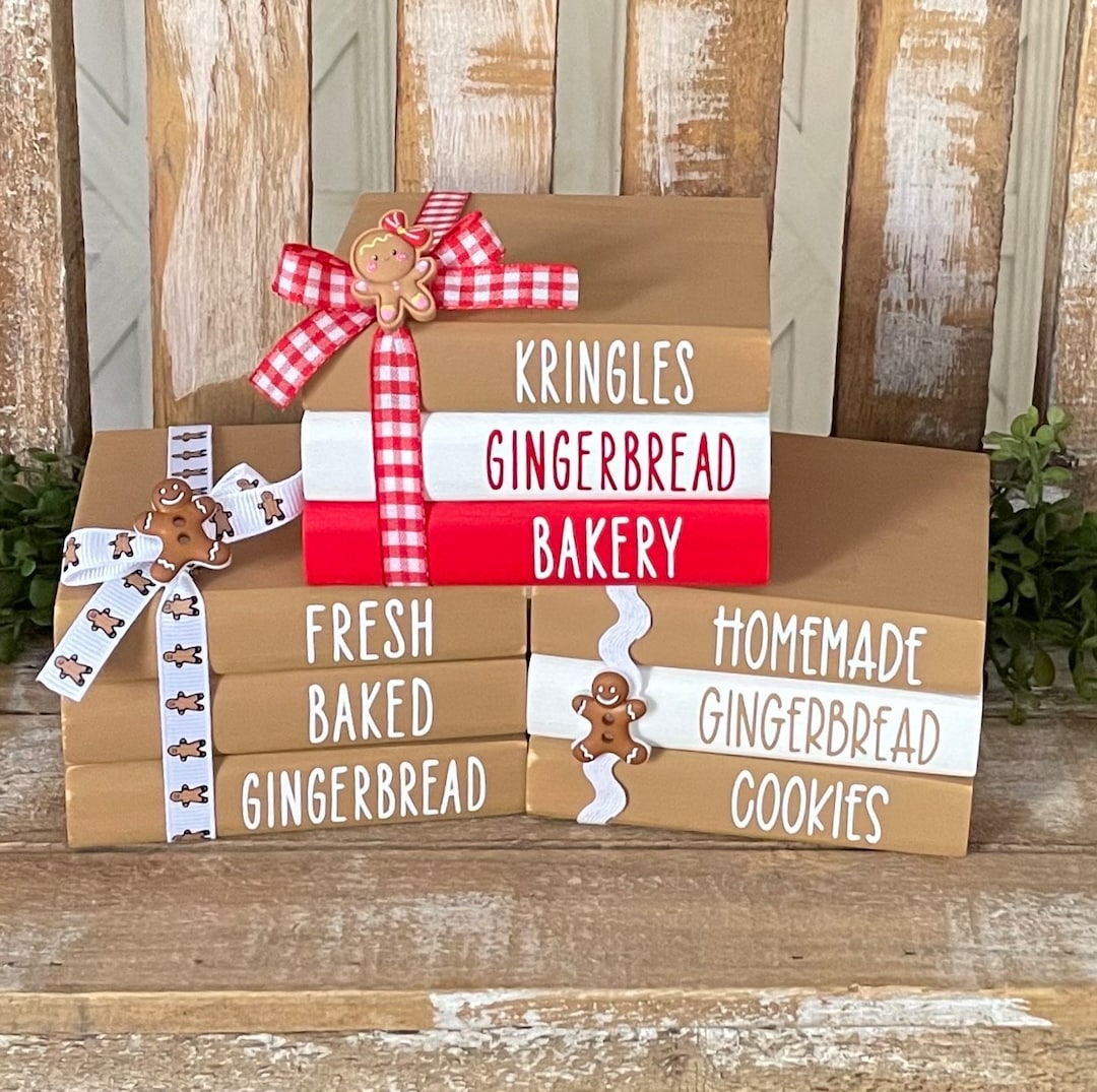 Gingerbread Decor Gingerbread Book Stack Gingerbread Tiered Tray Decor ...