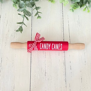 Christmas Rolling Pin, Mini Wood Rolling Pin, Christmas Decor ...