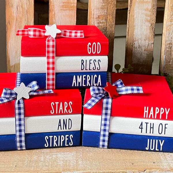 Patriotic Book Stack - Etsy