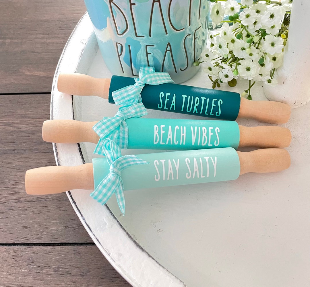 Farmhouse Beach Rolling Pins, Beach Decor, Mini Wood Rolling Pins ...