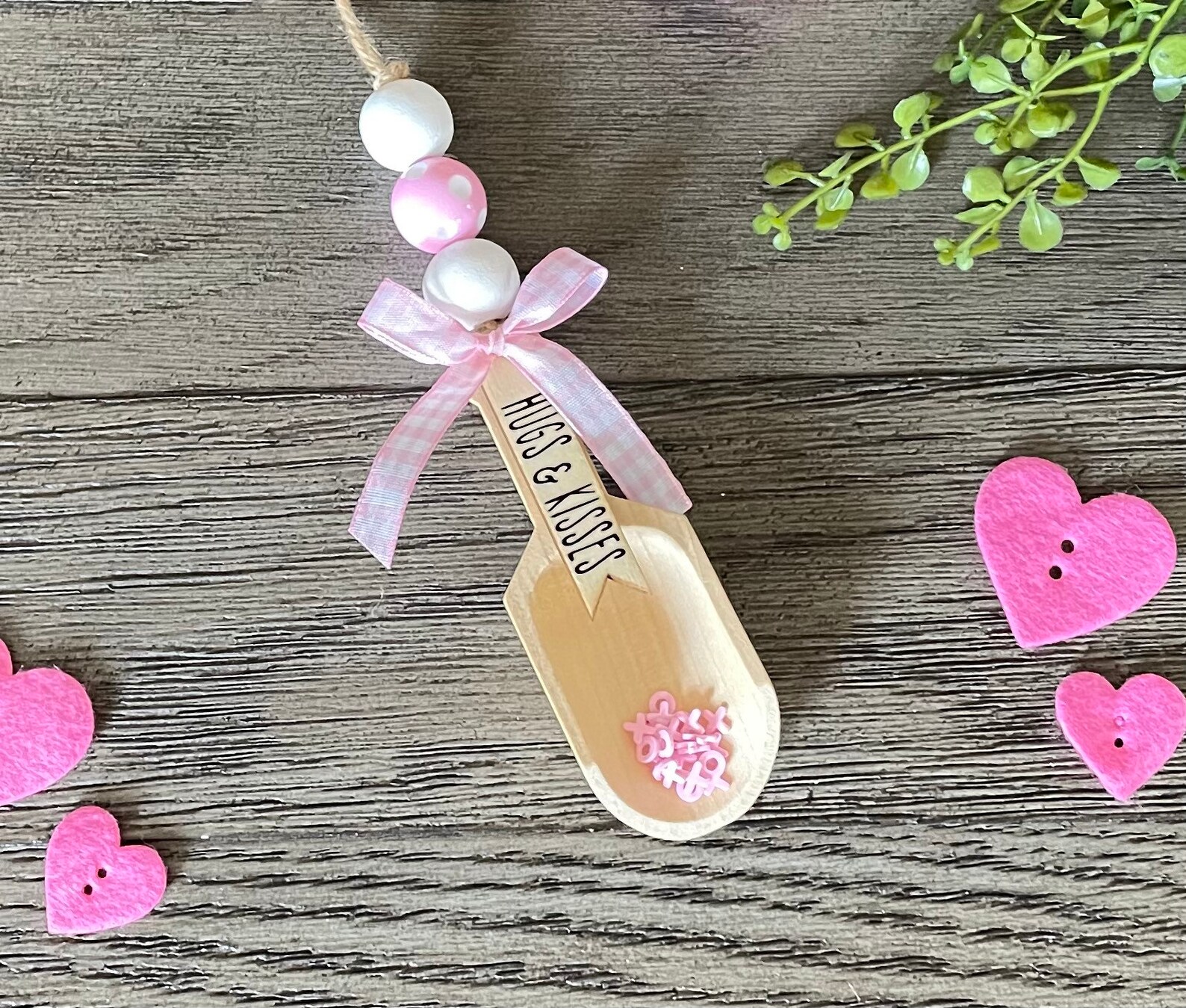 Farmhouse Valentines Day Canister Scoop Garland Hugs and - Etsy