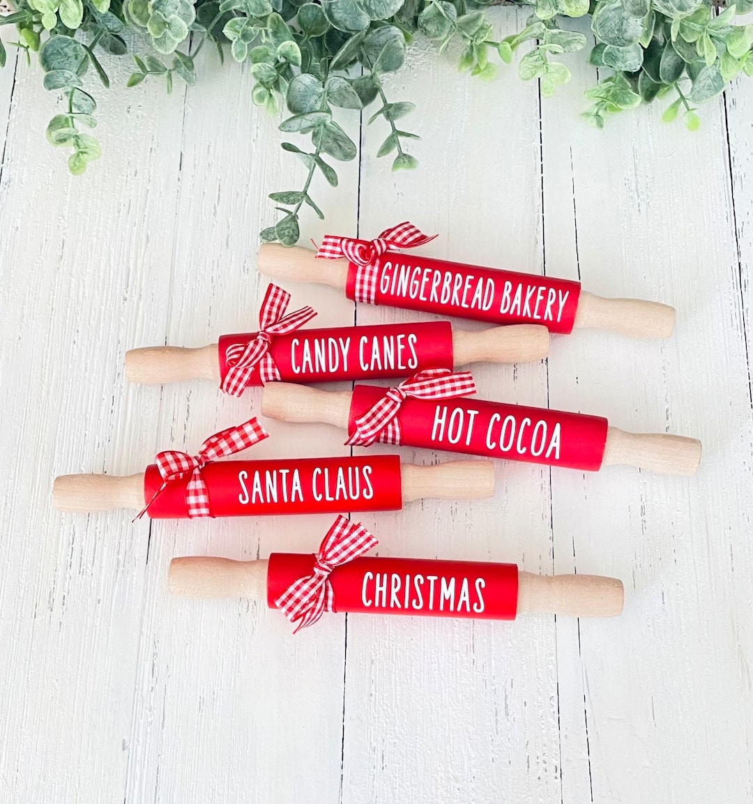 Christmas Rolling Pin, Mini Wood Rolling Pin, Christmas Decor ...