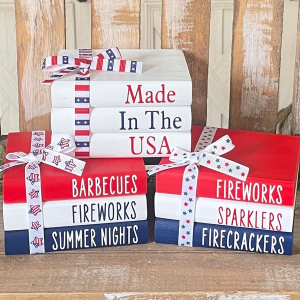 Patriotic Book Stack - Etsy