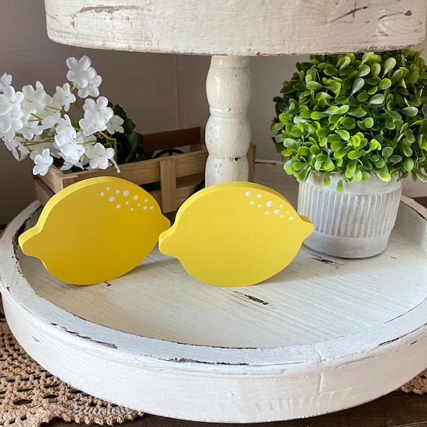 Lemon Tiered Tray Decor - Etsy