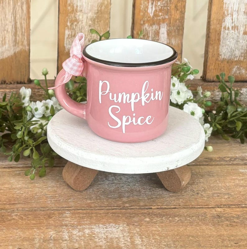 Pink Fall Tiered Tray Decor Pink Coffee Bar Decor Farmhouse Wood Bead ...