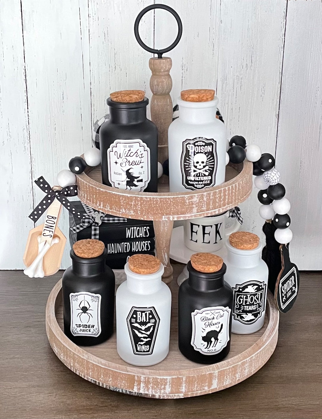 Halloween Tiered Tray Decor, Apothecary Potion Bottles, Fall Decor ...