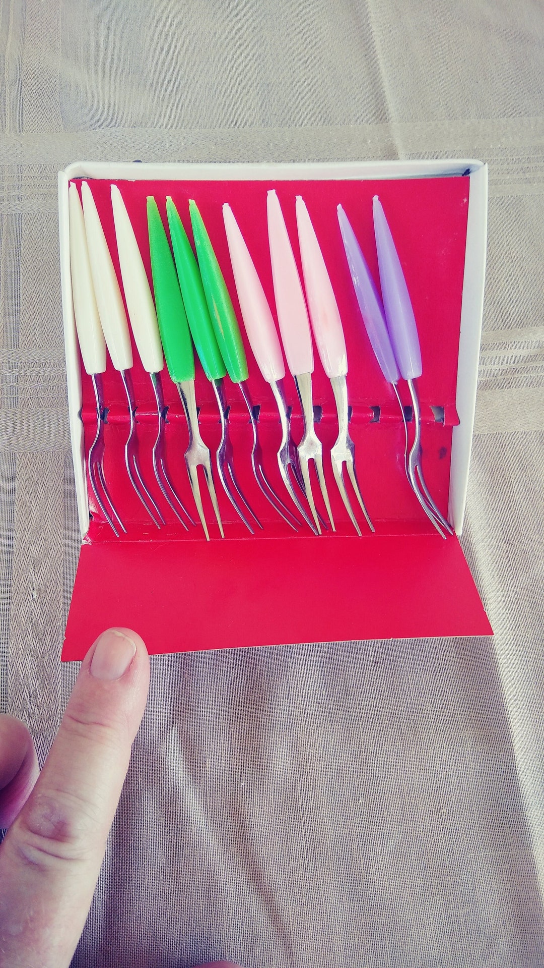 Mid Century Hors D'oeuvres Fork Set. Vintage Appetizer Forks. Vintage ...