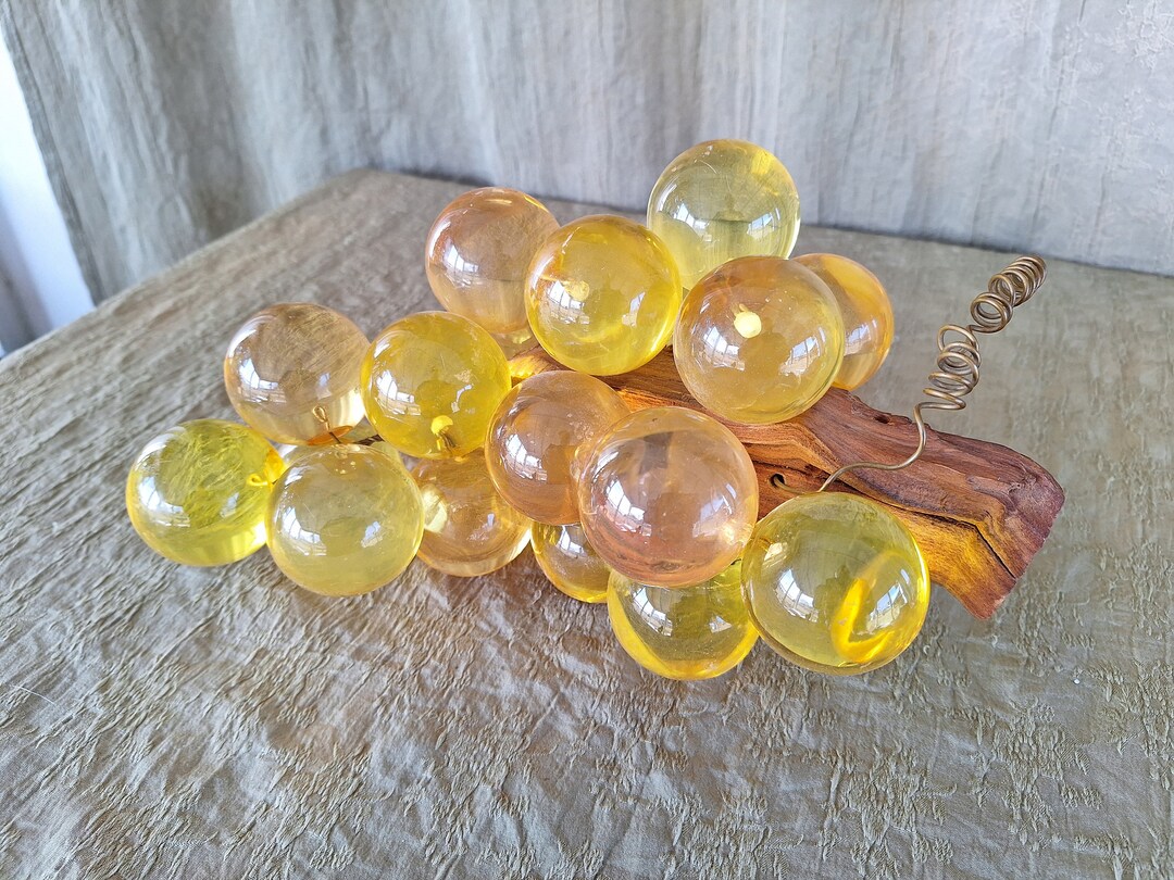 Mid Century Amber Lucite Grapes. Vintage Lucite Grapes. Mid Century ...