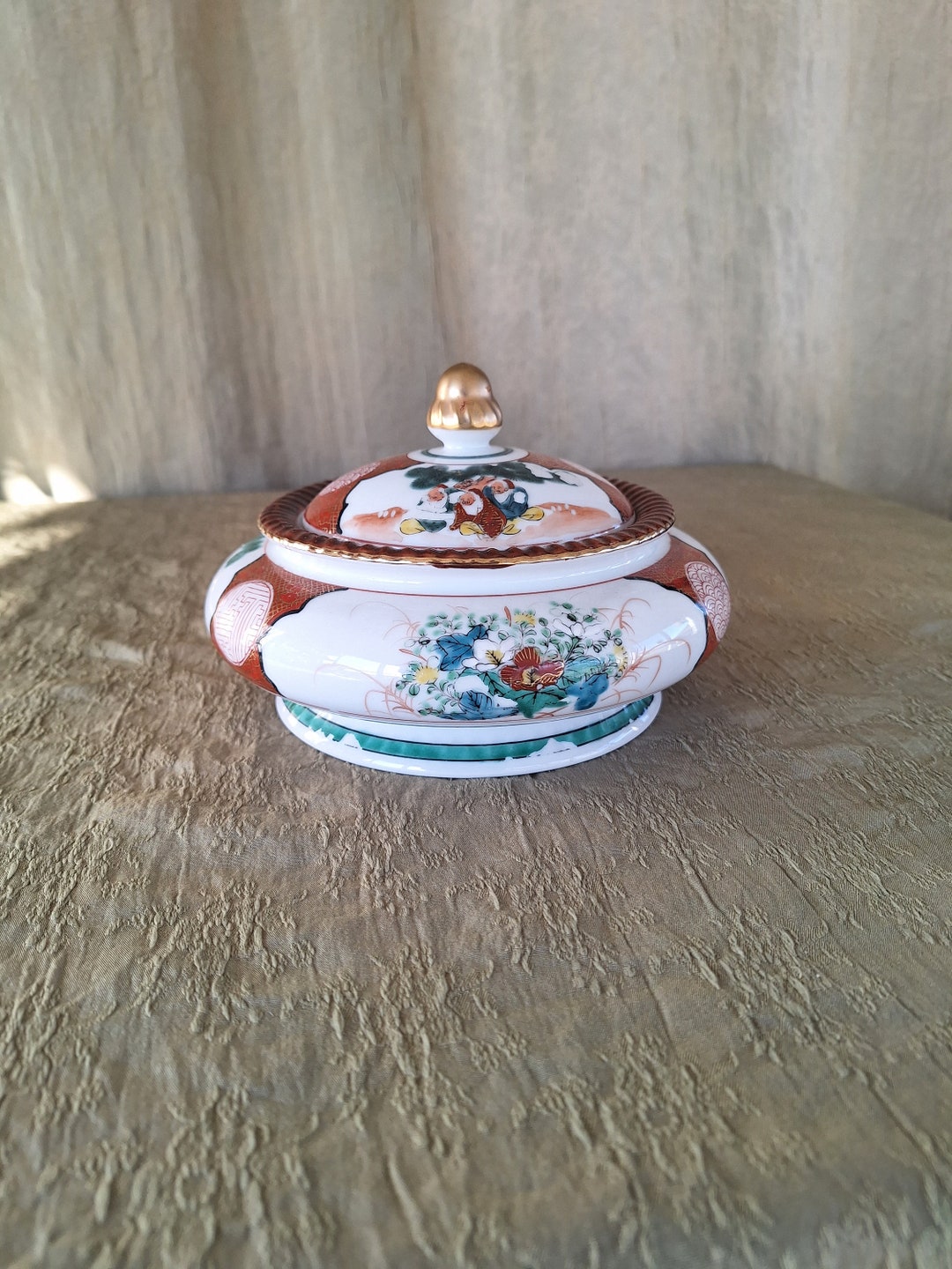 Vintage Satsuma Lidded Candy Dish. Vintage Asian Decor. - Etsy