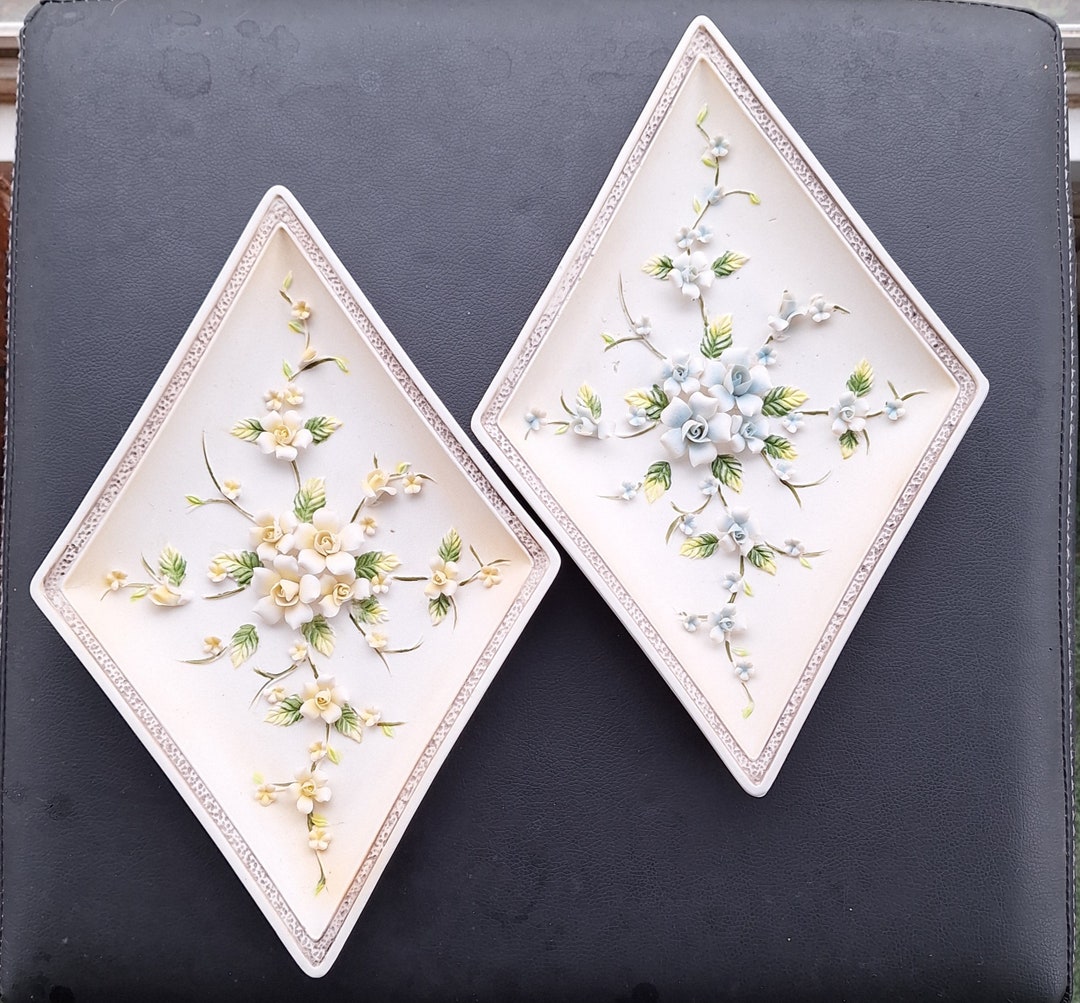 Mid Century Lefton Ceramic Flower Wall Hangings. Vintage Lefton Flower ...