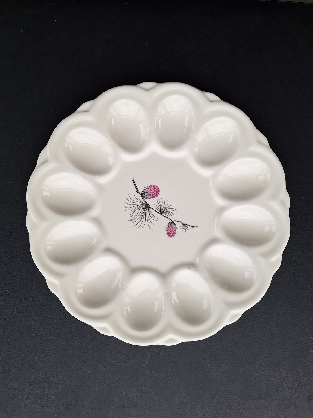 Vintage Ceramic Egg and Relish Plate. Vintage Deviled Egg Plate. - Etsy