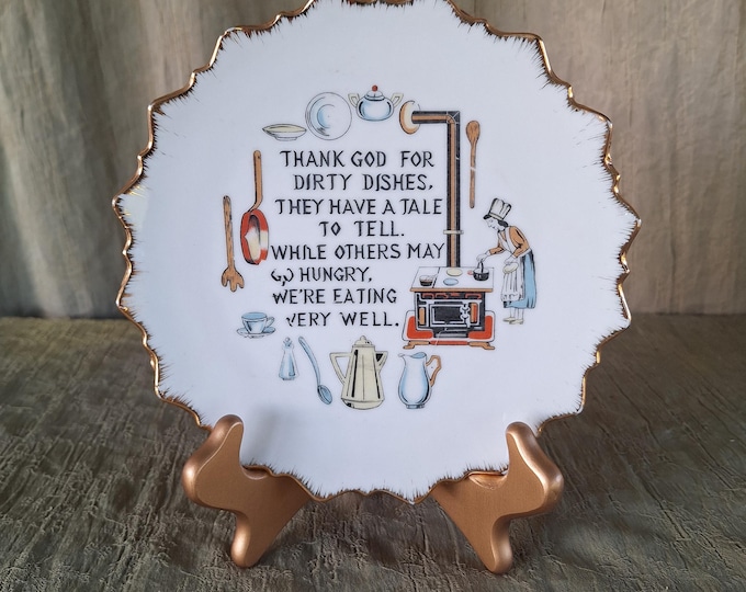 Vintage Kitchen Prayer Plaque. Kitchen Prayer Plate Wall Hanging ...