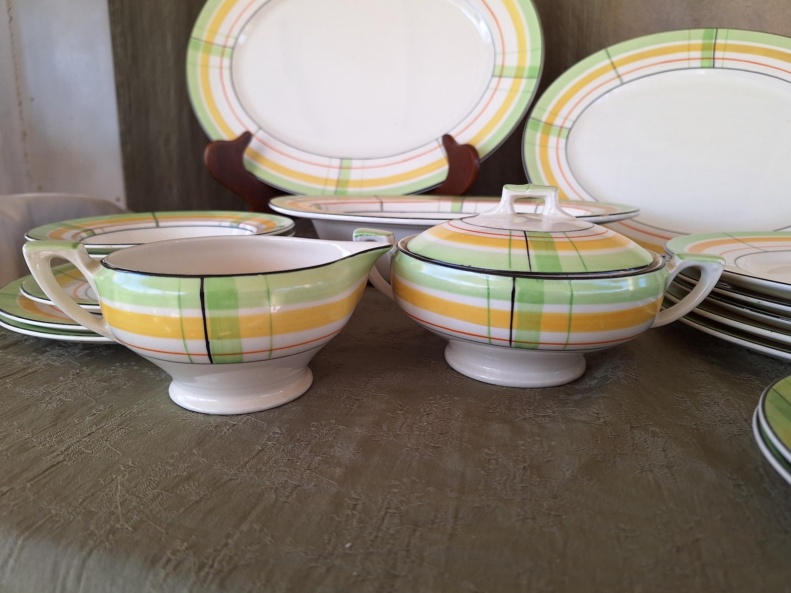 Vintage Myott Bros. Dish Set. Art Deco Dinnerware. Vintage Serving ...