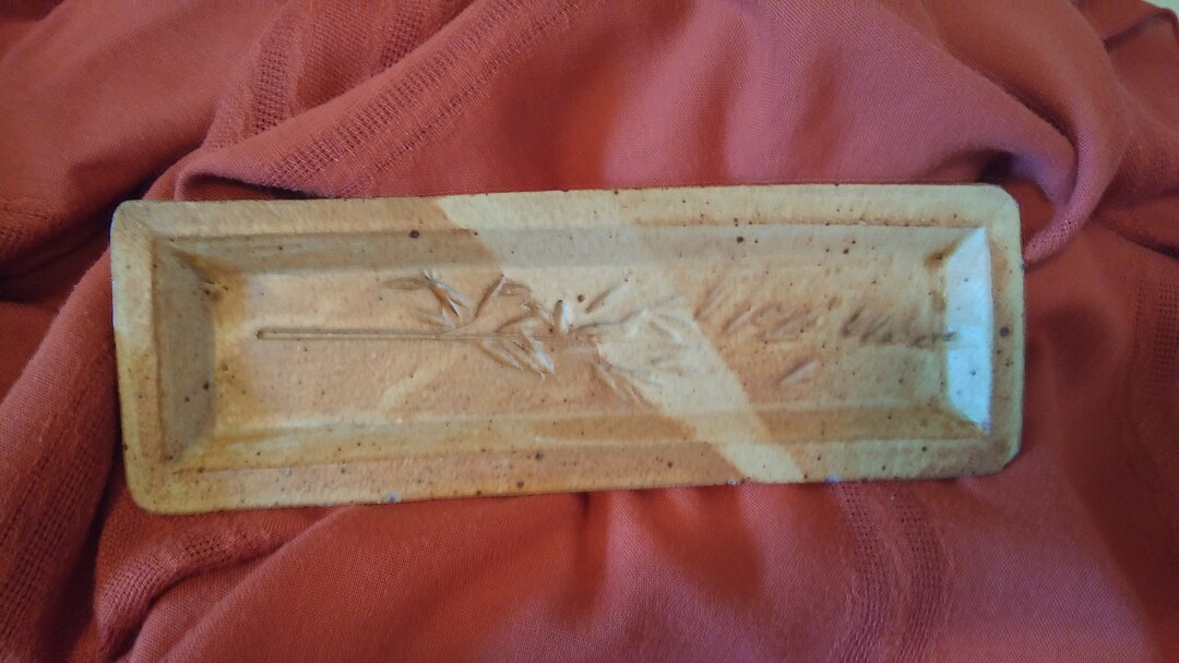 Hand Crafted Pottery Tray With Embossed Wheat Pattern. - Etsy