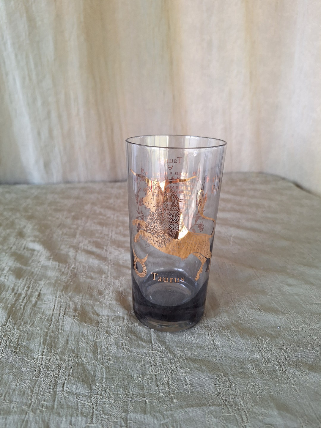 Vintage Astrological Taurus Glass Tumbler. Libby Taurus Tumbler. - Etsy