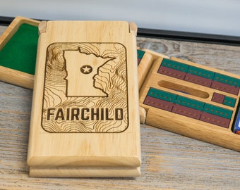 Four Track Custom Cribbage Board, Complete With Cards and Pegs - Etsy