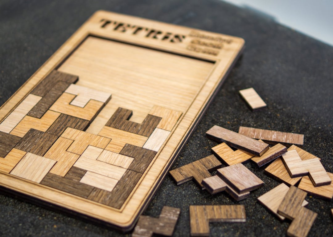 Wooden Tetris Puzzle // Custom Colors - Etsy