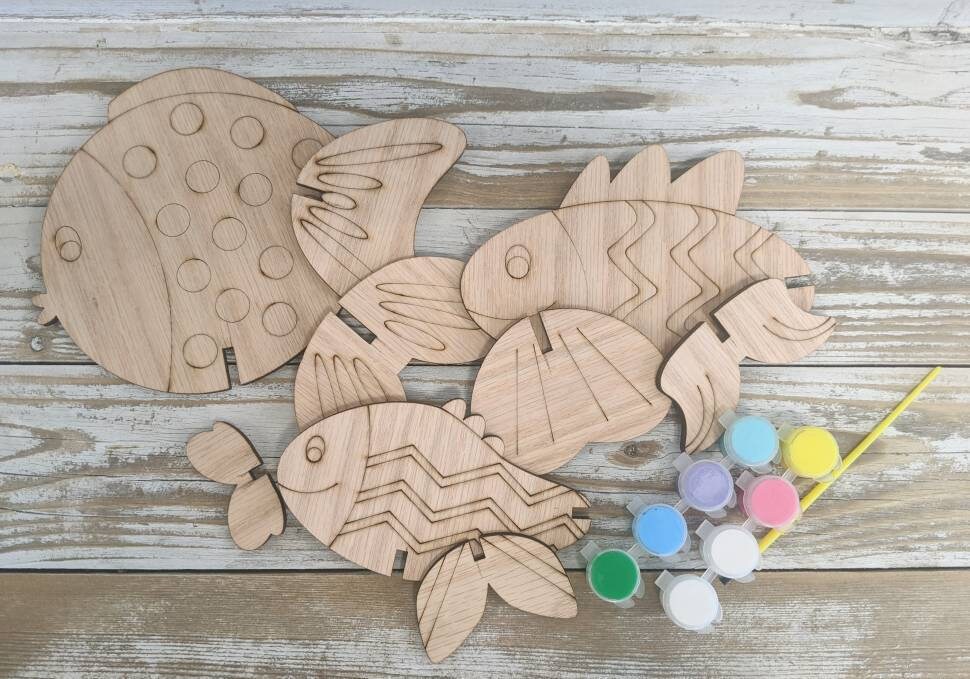 Fish 3D Puzzle Kit // DIY Kit - Etsy