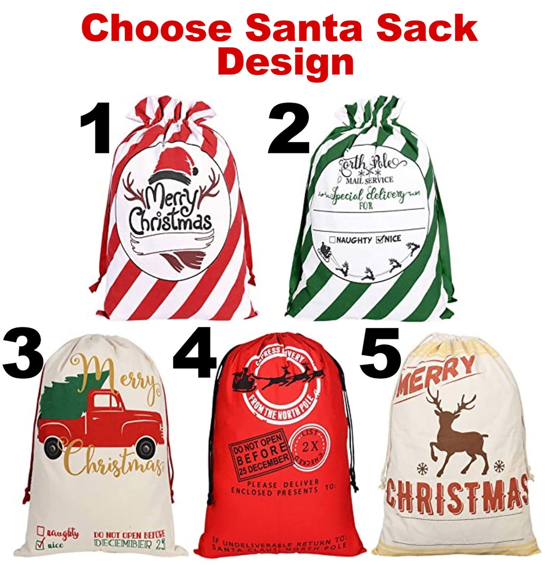 NEW Customizable Santa Sacks Multiple Sizes - Etsy
