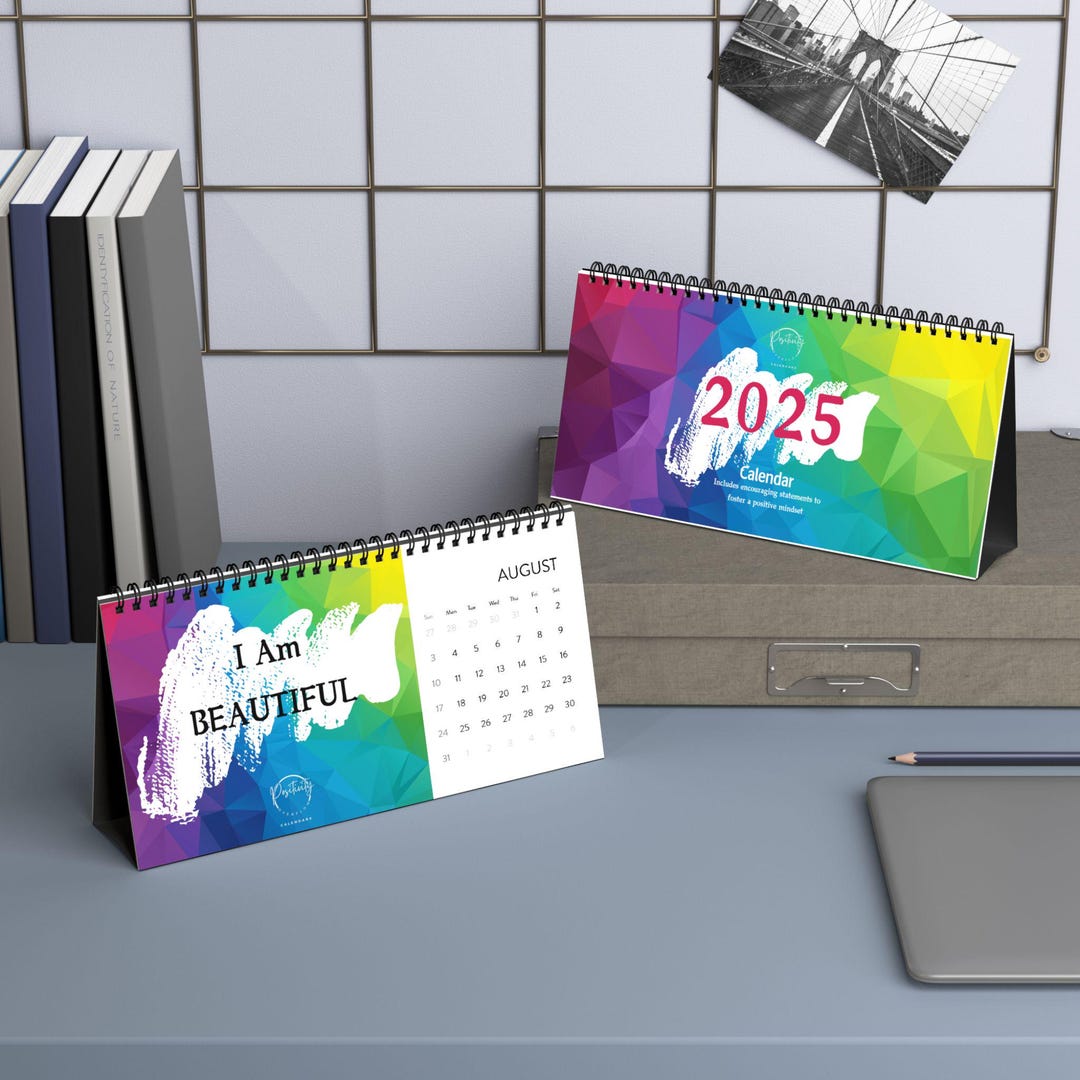 Positivity Desk Calendar 2025, Desktop Calendar, Work Calendar, School ...