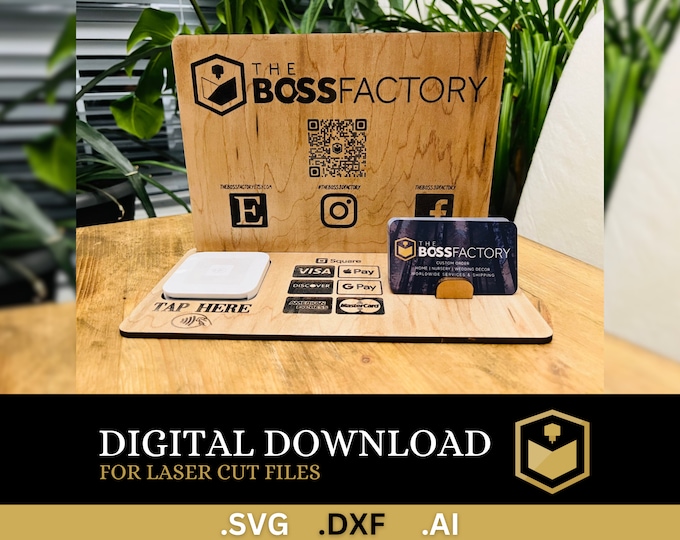 Square Reader Dock - Square Payment Sign - Laser Cut File - Business ...