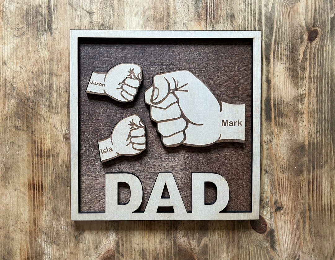 Personalized Fist Bump Wood Sign | Father's Day Gift | Fist Bump Sign ...