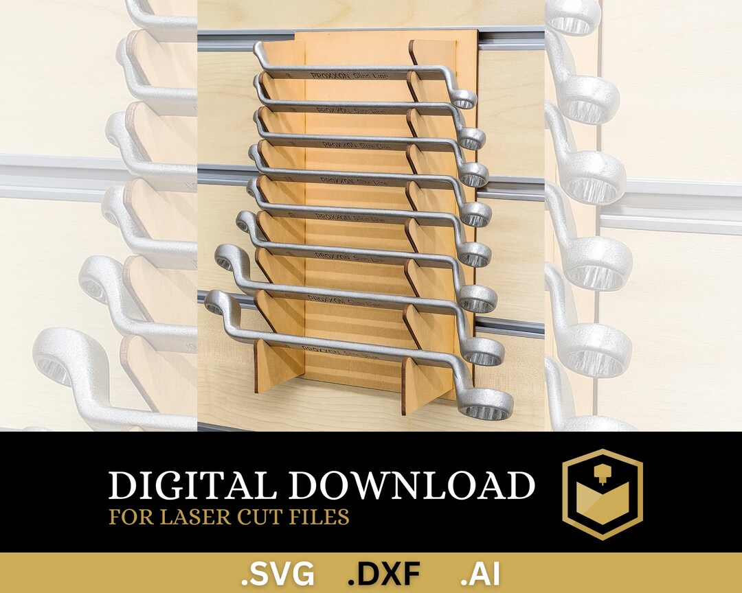 Laser Cut Wrench Rack SVG | Wall Mount Organizer | Vector File ...