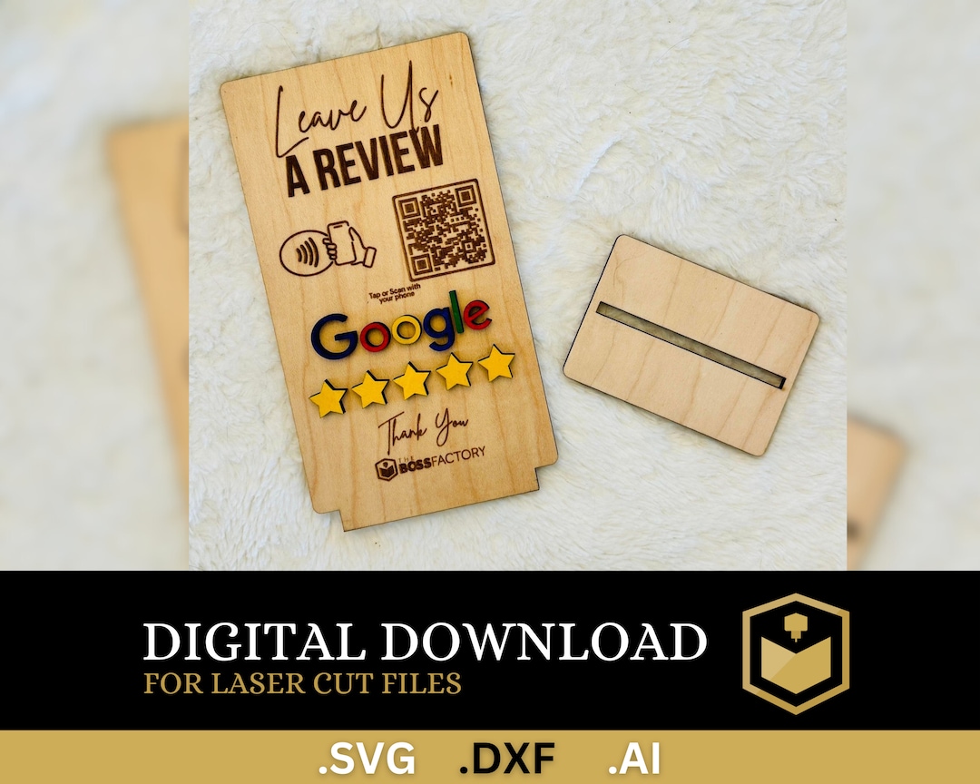Editable Leave Us a Review Template QR Code/nfc Tag, Set of 3 ...