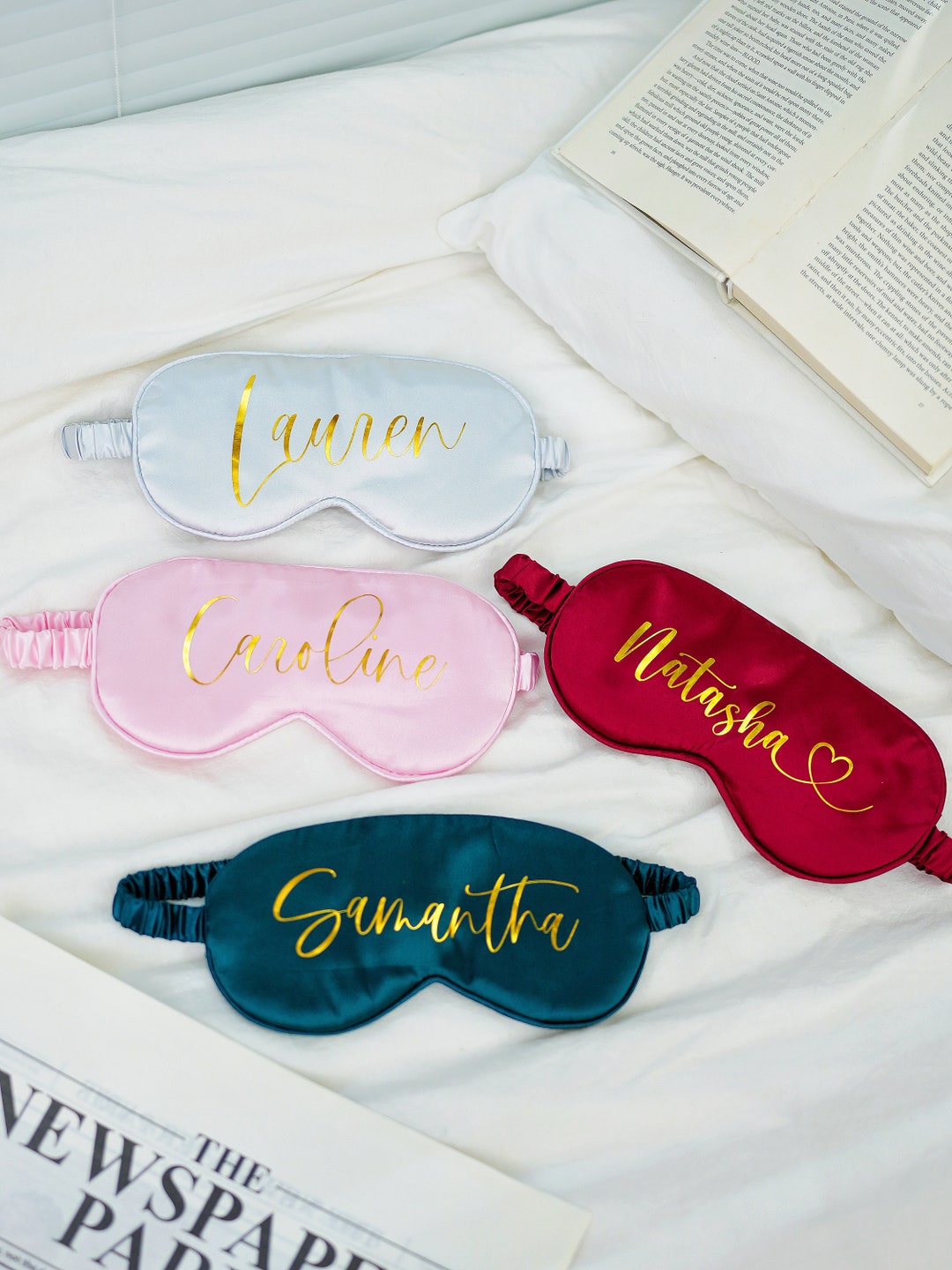 Custom Eye Mask Personalized Sleep Mask Bridesmaid Gift Custom Satin ...