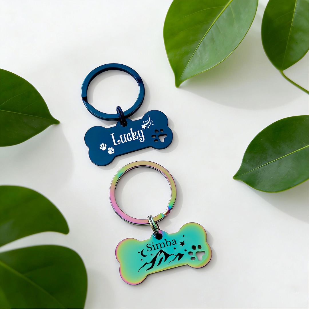 Personalized Engraved Bone Dog ID Tag/ Stainless Steel Pet Tag for ...