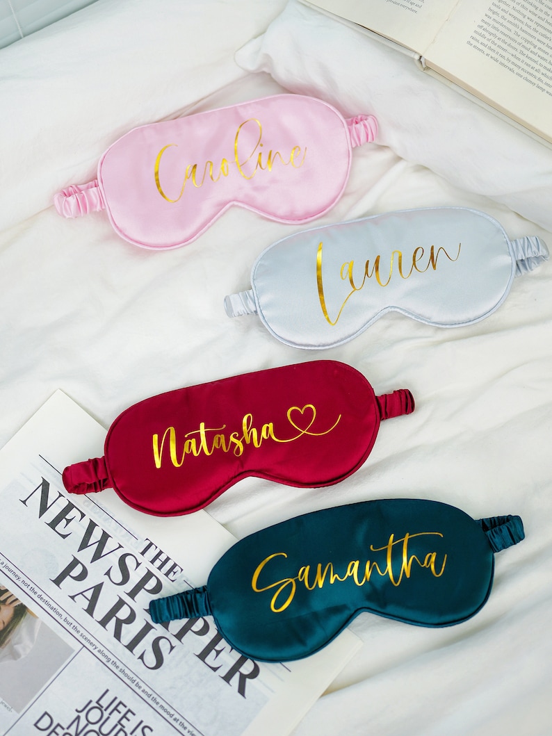 Custom Eye Mask Personalized Sleep Mask Bridesmaid Gift Custom Satin ...