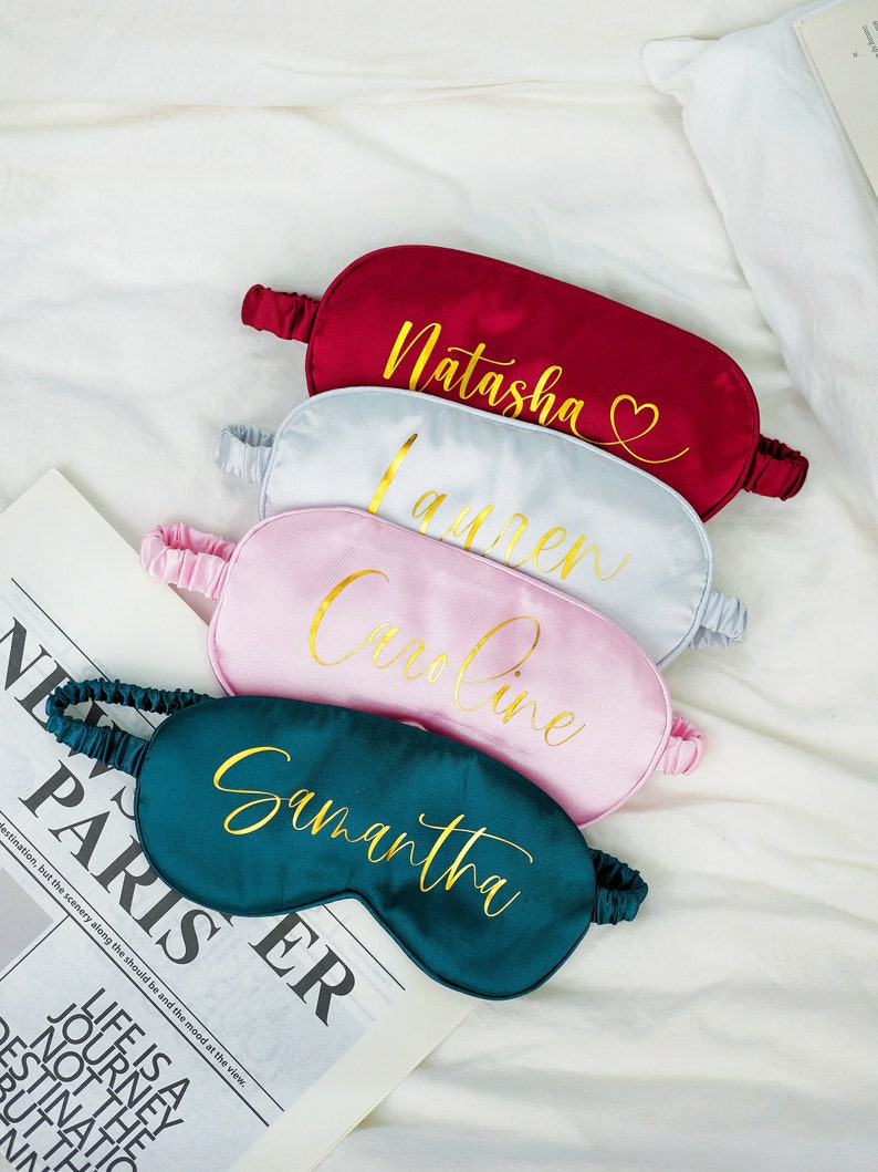 Custom Eye Mask Personalized Sleep Mask Bridesmaid Gift Custom Satin ...