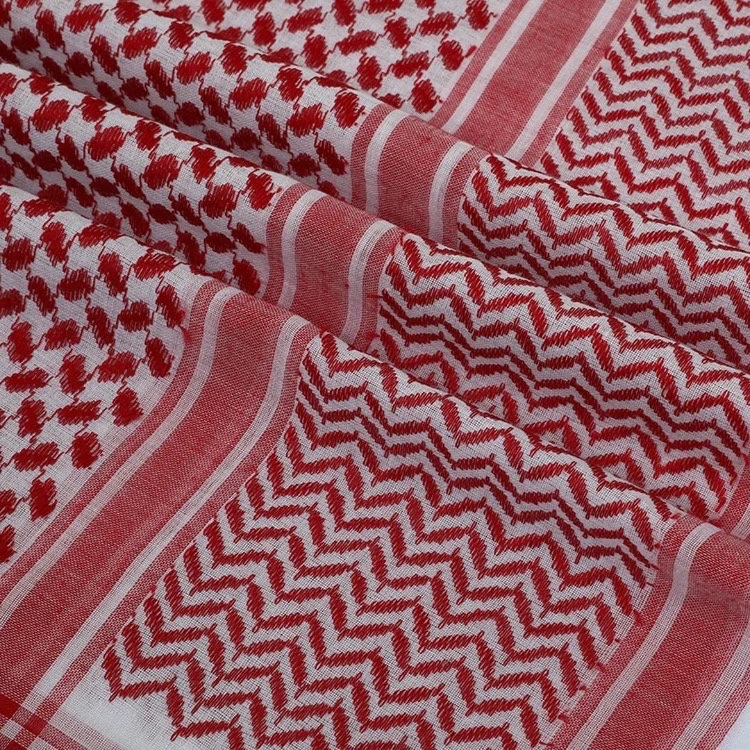 Red Keffiyeh Jordanian Palestinian Kufiyah Kufiya Shemagh Scarf - Etsy
