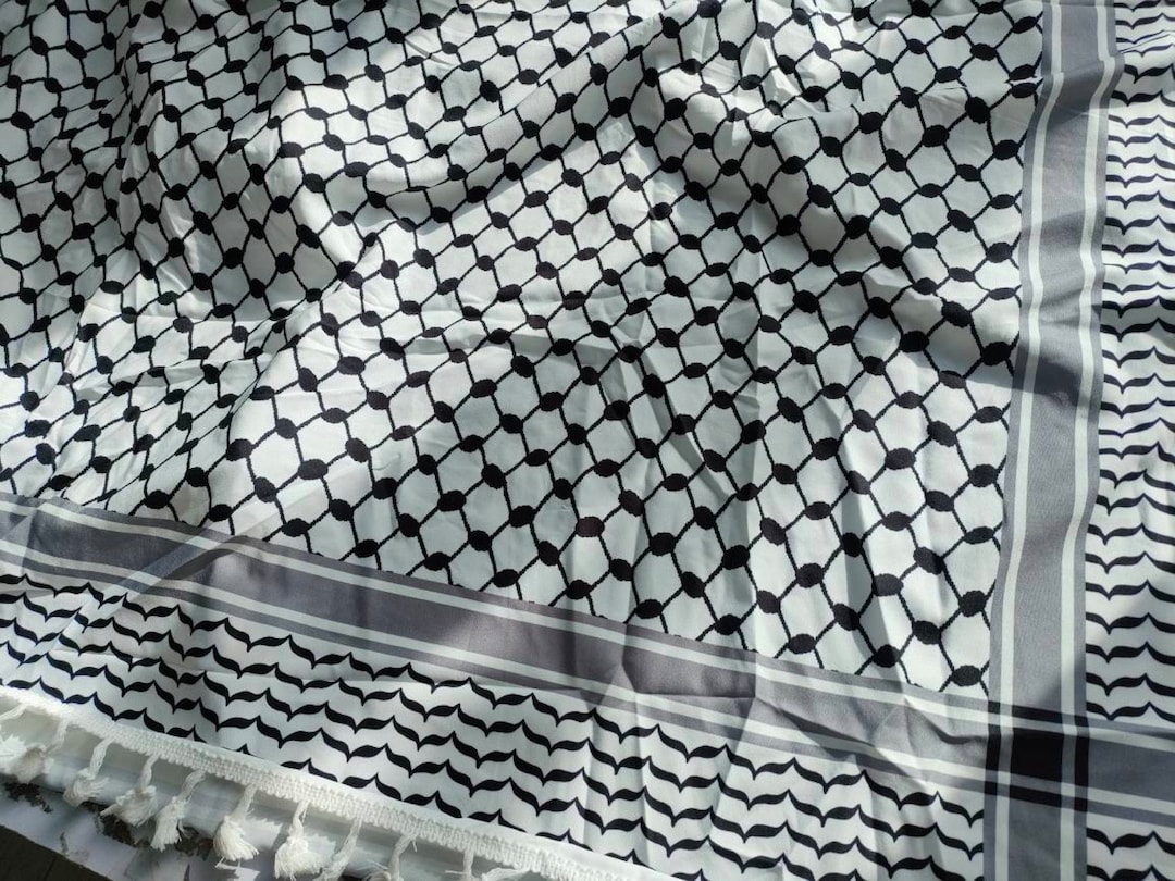 PRINTED Traditional Pattern Keffiyeh Jordanian Palestinian Kufiyah ...