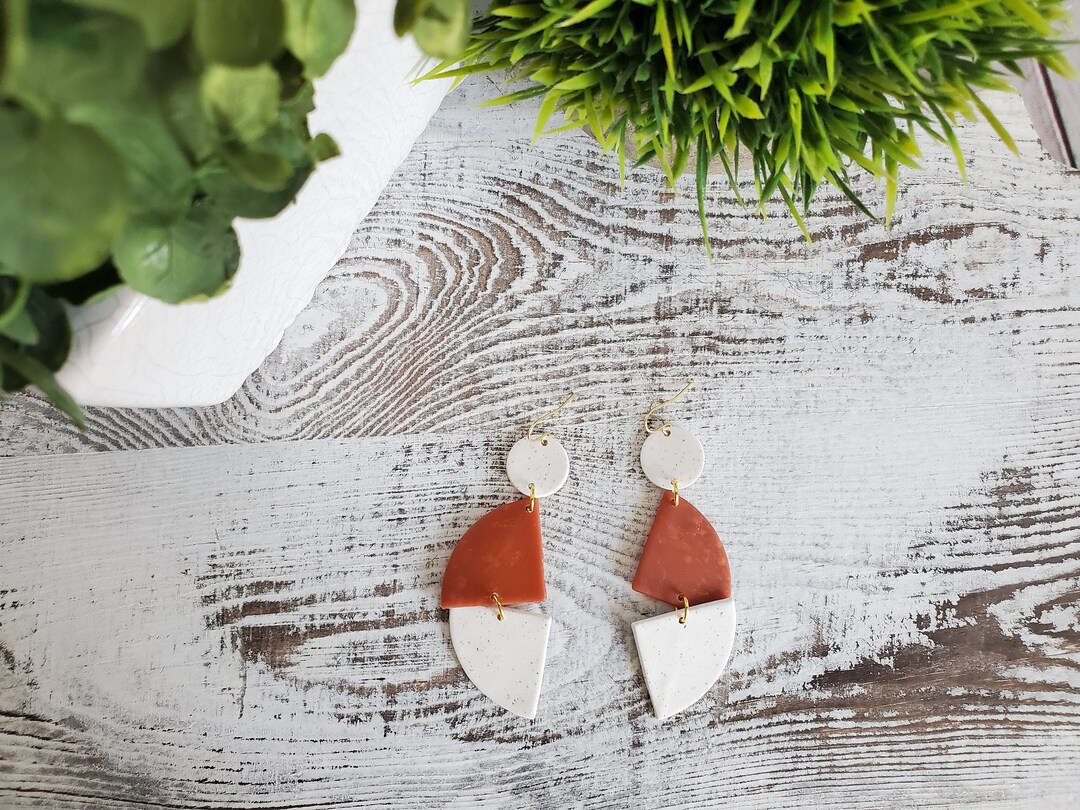 Abstract Dangle Earrings / Geometric Earrings / Statement Earrings ...
